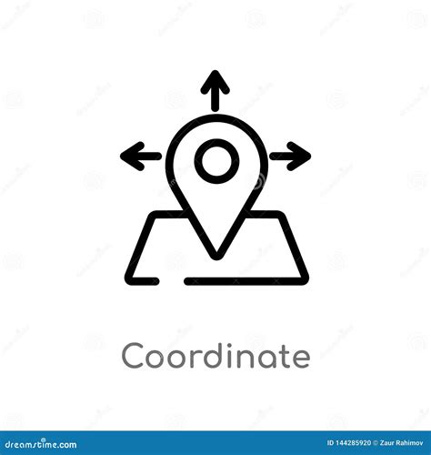 Outline Coordinate Vector Icon Isolated Black Simple Line Element