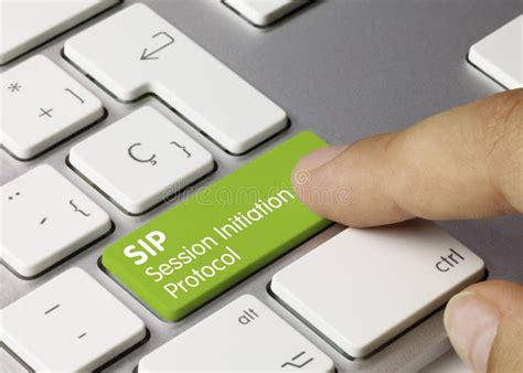 Inscripción Del Protocolo De Inicio De Sesión Sip En La Tecla De Teclado Verde Imagen de archivo