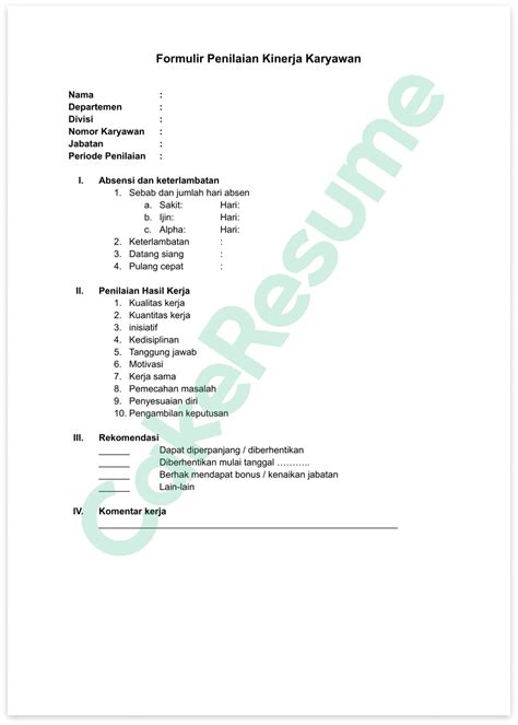 Penilaian Kinerja Karyawan Pengertian Indikator Contoh Cakeresume