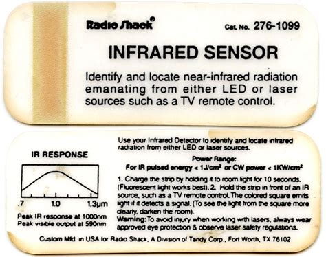 Infrared Sensor Card For Remote Controls