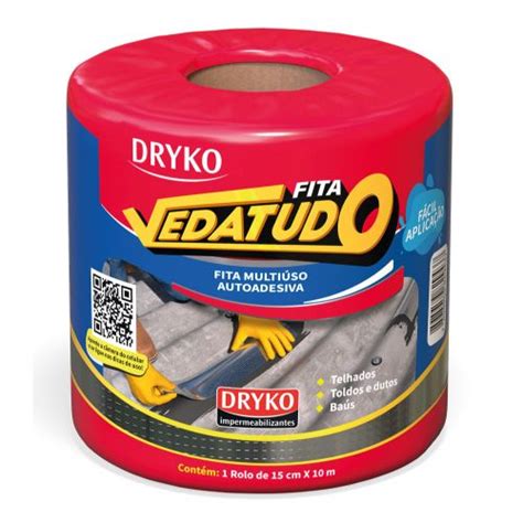 FITA ASFÁLTICA ALUMINIZADA 15CM X 10 METROS VEDATUDO DRYKO