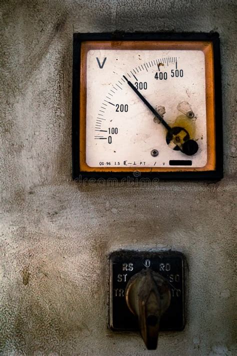 Analog Voltage Meter Indicator With Switch On Old And Rustic Electrical