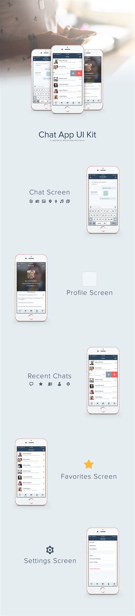 Chat App Free UI Kit Behance