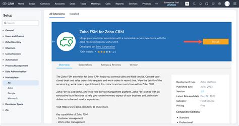 Zoho Fsm Zoho Fsm Extension For Zoho Crm Direct Data Sync