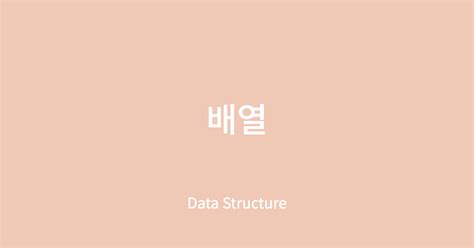 배열 array