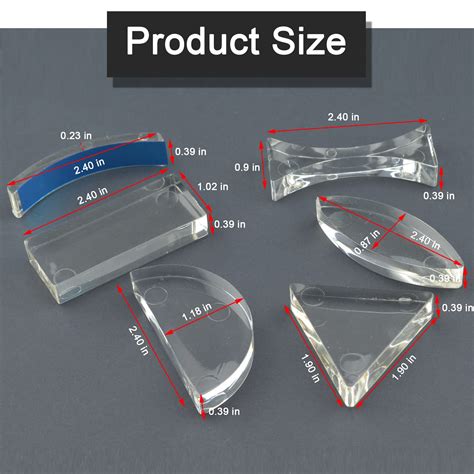 6 Pcs Acrylic Glass Light Prism Optical Lens Triangular