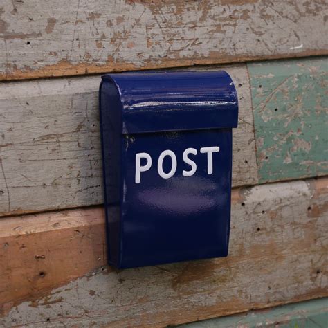 Metal Post Box Navy The Flower Crate