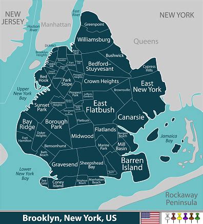 Brooklyn Stadtteile In New York Usa Stock Vektor Art Und Mehr Bilder