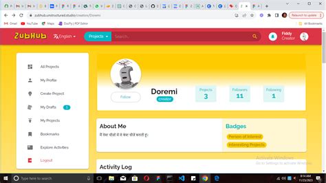 Drafts Project Appearing On Projects Count On Public Profile · Issue