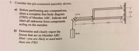 Solved Consider The Pin Connected Assembly Shown A Before