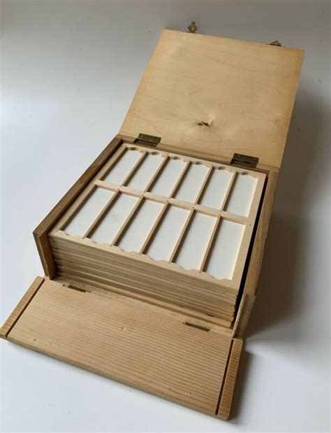 Fine Quality 144 Capacity Antique Microscope Slide Case Antique