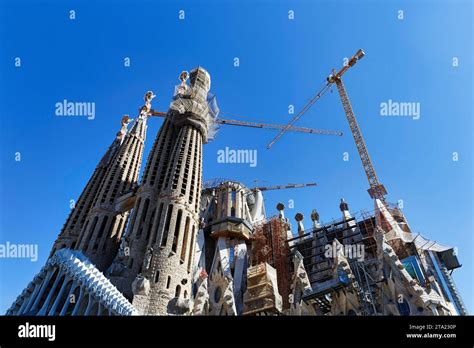 Sagrada Familia Construction Cranes Major Construction Site In August