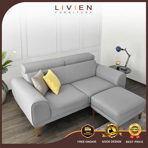 Sofa Ruang Tamu Minimalis LIVIEN FURNITURE Sofa Lipat Sofa L Sofa Ruang Tamu Modern Mewah Sofa 3