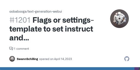 Flags Or Settings Template To Set Instruct And Instruction Template On