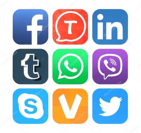 Colección De Iconos Populares De Redes Sociales 2024