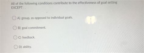 Solved All Of The Following Conditions Contribute To The