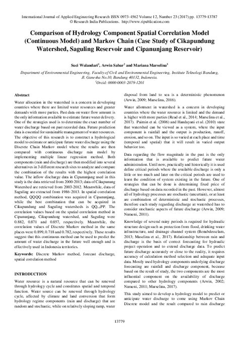 Pdf Comparison Of Hydrology Component Spatial Correlation Model