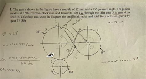 Solved 3 The Gears Shown In The Figure Have A Module Of 12 Chegg