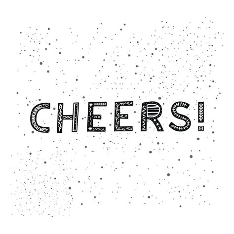 Cute Hand Drawn Black Lettering Cheers Stock Image Vectorgrove