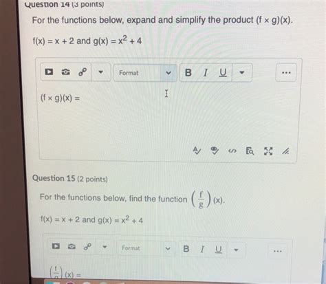 Solved Question Points For The Functions Below Find Chegg