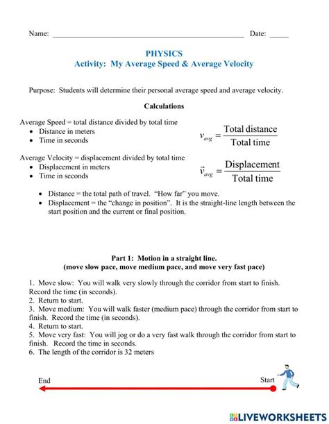 My Average Speed And Average Velocity Worksheet Live Worksheets Worksheets Library