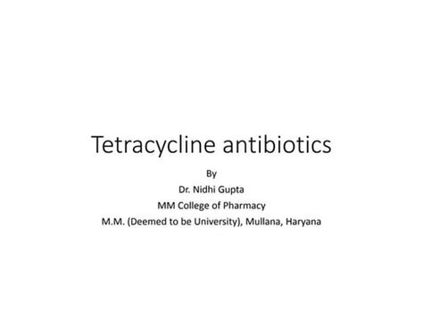 Tetracycline Ppt