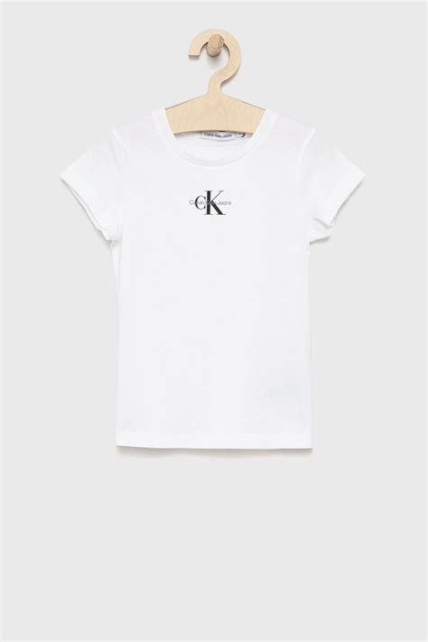 Calvin Klein Jeans T Shirt Bawełniany Dziecięcy Ig0ig01470 9byy Kolor Biały
