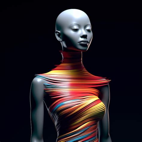 Premium Ai Image Colorful Woman Neon Girl Portrait Body Paint
