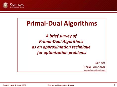 Primal Dual Ppt