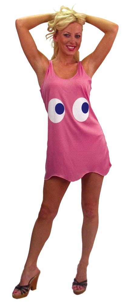 Halloweeen Club Costume Superstore Pac Man Pinky Dress Adult Womens