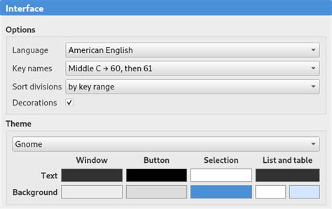 Settings Polyphone Documentation