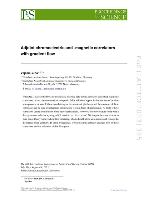 Pdf Adjoint Chromoelectric And Magnetic Correlators With Gradient Flow