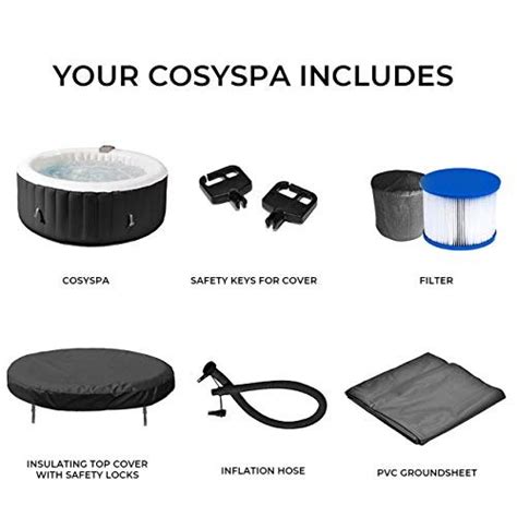 Cosyspa Hot Tub Spa Inflatable Luxury Outdoor Bubble Jacuzzi