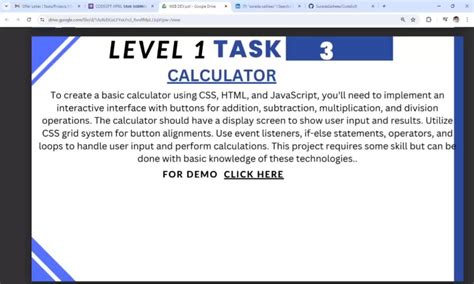 Successfully Completed Task 1 Calculator With Html Css Javascript