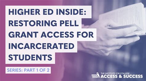 Higher Ed Inside Restoring Pell Grant Access For Incarcerated Students