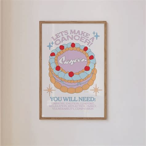 Cancer Zodiac Sign Poster Etsy