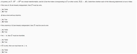 Solved Points Let T R R Be A Linear Transformation Chegg