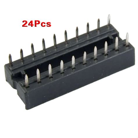 24 Pcs 20 Pin Solder Type 254mm Pitch Dip Ic Sockets Adaptors On