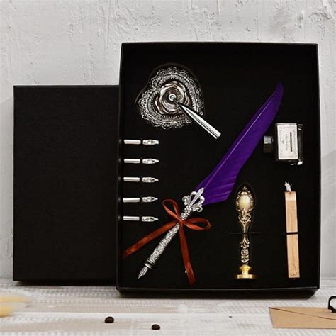 6종 퀼 깃털 캘리그라피 만년필 세트퍼플 홈플러스 택배배송