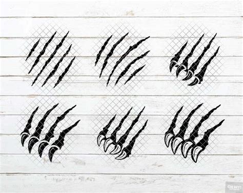 Bear Paw SVG Claw Scratch In SVG DXF EPS PNG OhMyCuttables