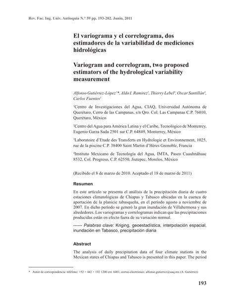 Pdf Variogram And Correlogram Two Proposed Estimators Of The
