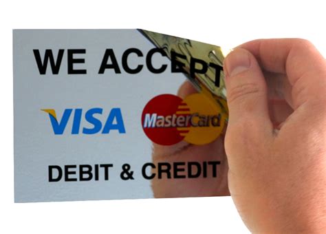 We Accept Visa MasterCard Debit Credit Card Labels SKU LB 2066