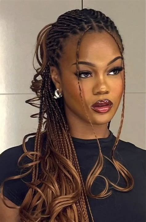 French Curl Braids Box Braids Hairstyles For Black Women Braided