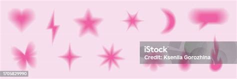 Y2k 흐릿한 아우라 그라데이션 모양 세트 추상적인 분홍색 기하학적 도형 포스터 카드 배너 소셜 미디어를 위한 현대적인 트렌디한 요소 벡터 그림입니다 1990 1999 년에