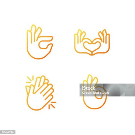 Le Langage Corporel Signale Pixel Perfect Gradient Linear Vector Icons