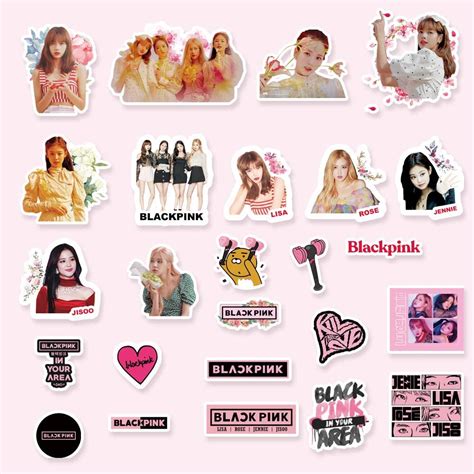 Set Stickere 50 Bucati Waterproof Pvc BlackPink 5 Cm EMAG Ro