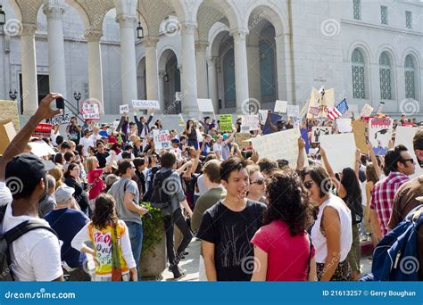 Occupy La Demonstrators March In Los Angeles Editorial Photography