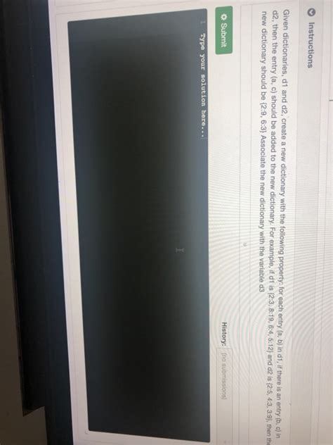 solved instructions given dictionaries d1 and d2 create a