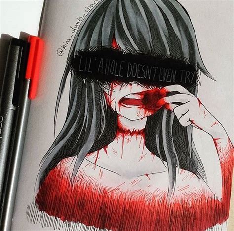 Sad Demon Girl Drawing