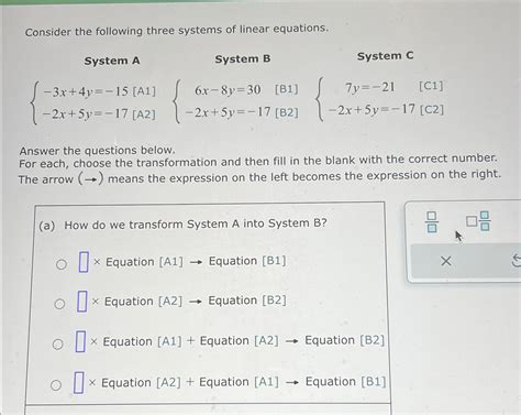 solved consider the following three systems of linear